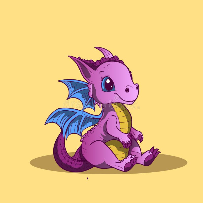 Cute Chibi Dragon Vectors in Cartoon Style of Cute for Illustration ...