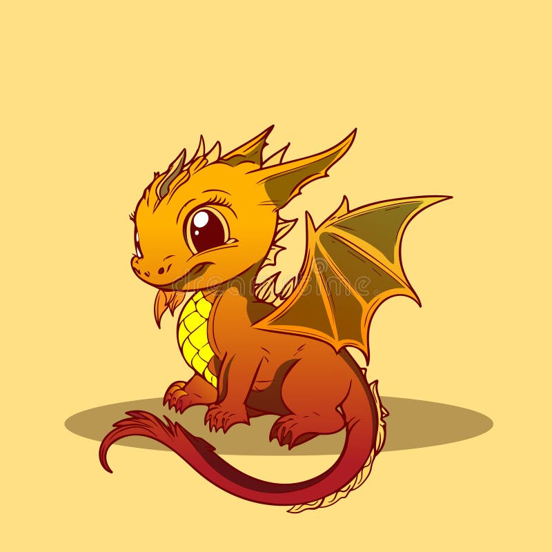 Cute Chibi Dragon Vectors in Cartoon Style of Cute for Illustration ...