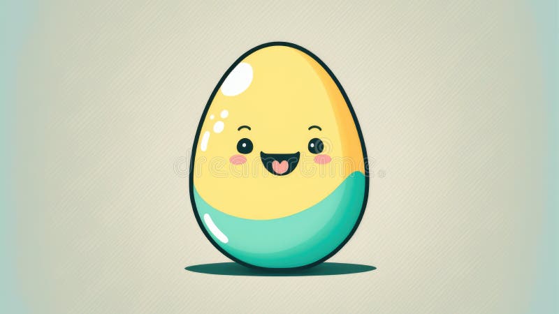 Cute Chibi Egg. Cartoon Happy Drawn Characters Stock Image - Image of ...