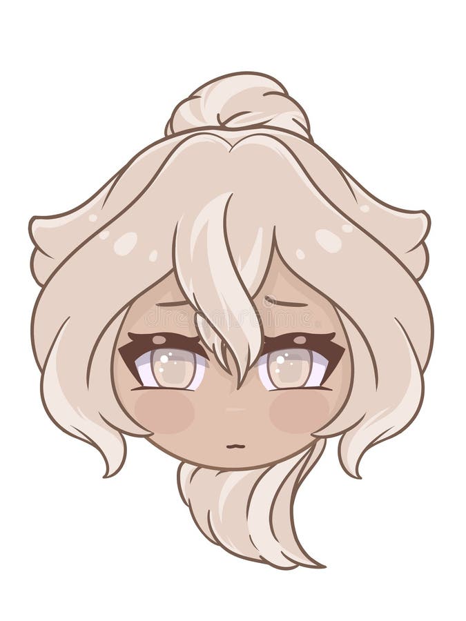 A Cute Chibi Girl With Blonde Hair Icon Stock Illustration