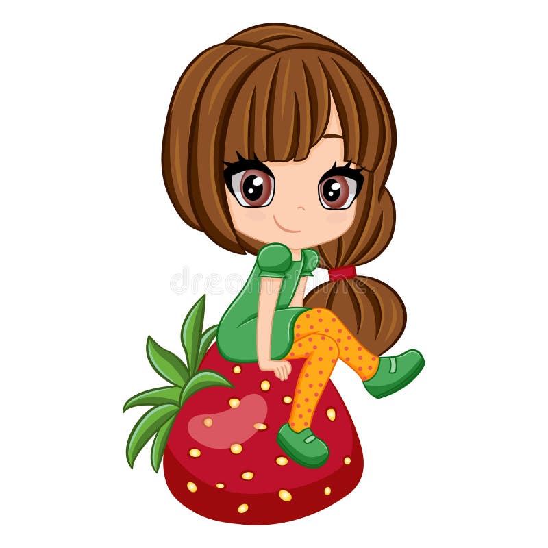 Cute Chibi Girl stock vector. Illustration of character - 288210249