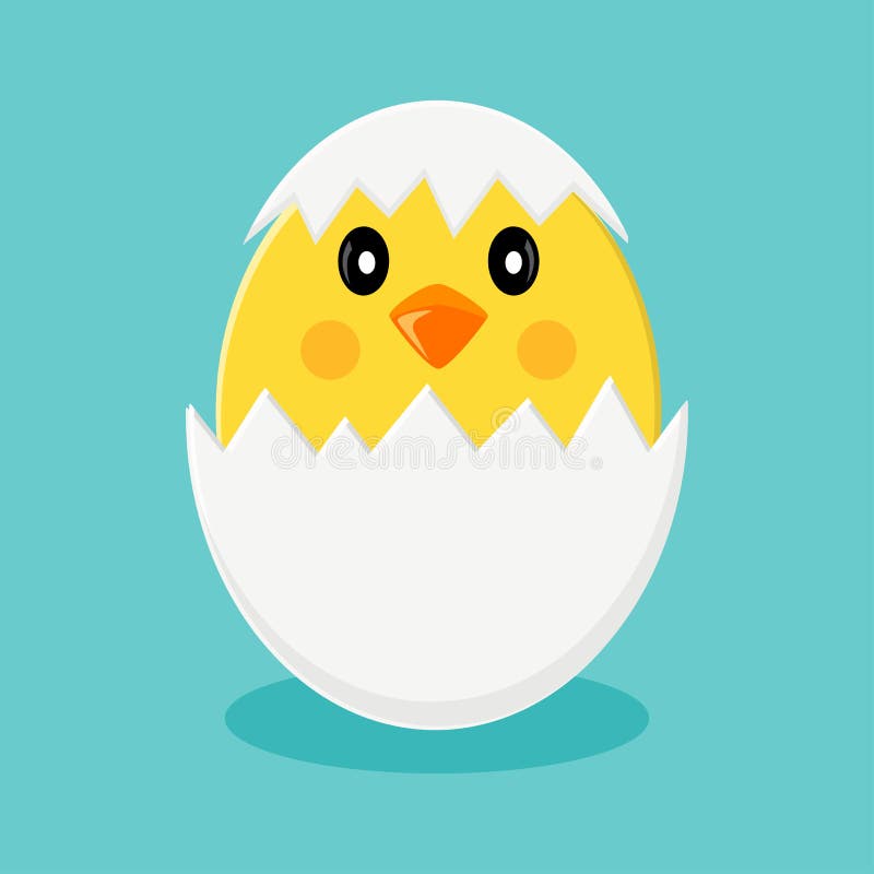 Cute Chick in Egg Shells. Vector Illustration Stock Illustration ...