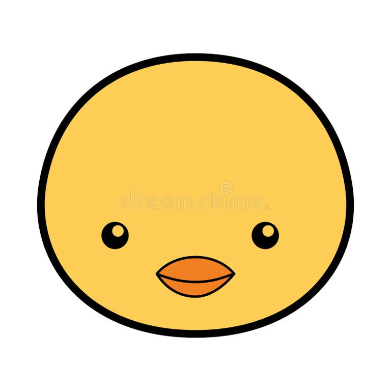 Cute chick face cartoon stock vector. Illustration of beak - 93407156