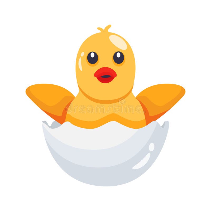 Cute Chick Hatching Icon Designed in 3d Style Stock Vector ...