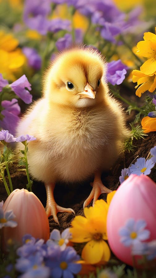 A Cute Chick Hatching Out of a Speckled Egg Stock Photo - Image of ...