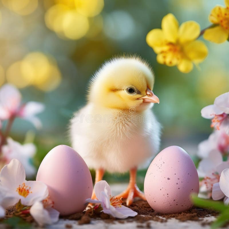 A Cute Chick Hatching Out of a Speckled Egg Stock Photo - Image of ...