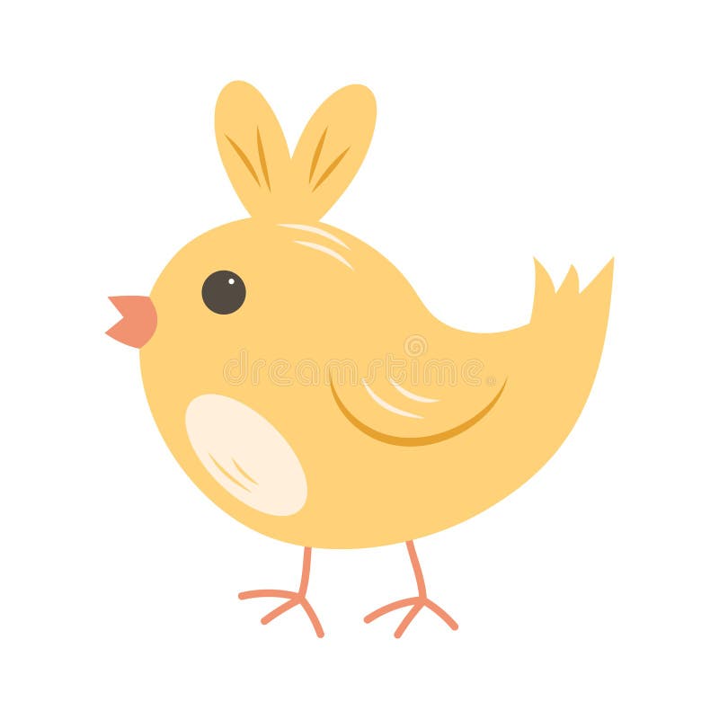 Cute Chick Isolated on White Background Stock Illustration ...