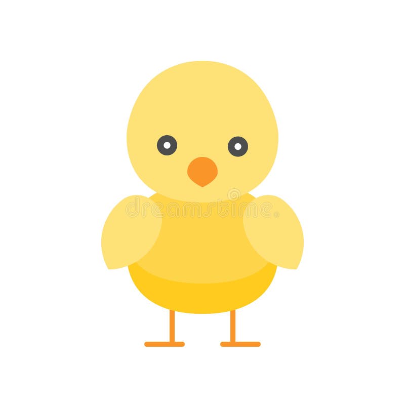 Cute Chick Vector Flat Icon, Farm Animal Vector Illustration Stock ...