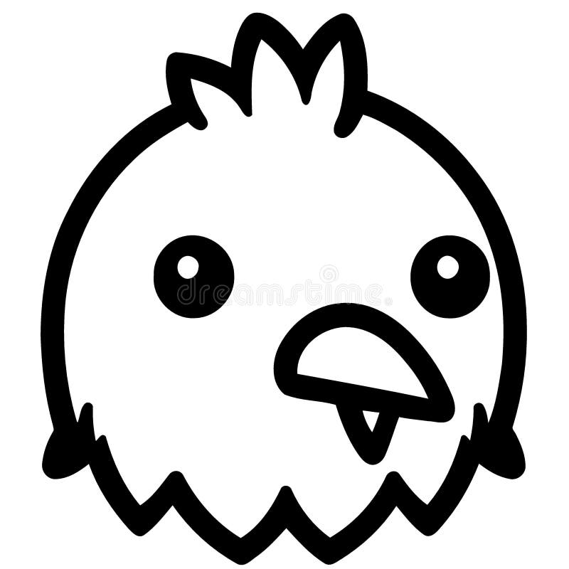 Cute Chicken Bird Animal Head Hen Seen from the Side Stock Vector ...