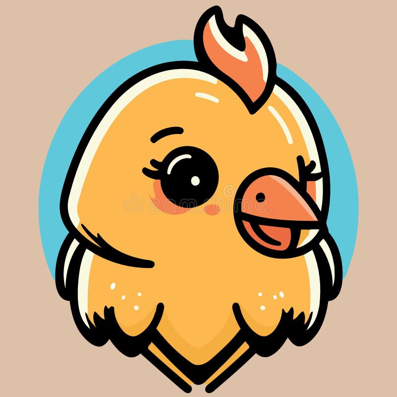 Cute Chicken Bird Animal Head Hen Seen from the Side Stock Vector ...