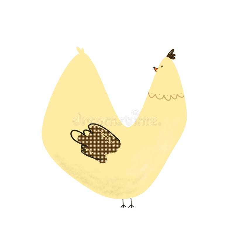 Cute Chicken Character Cartoon Drawing Isolated. Poultry Elements ...