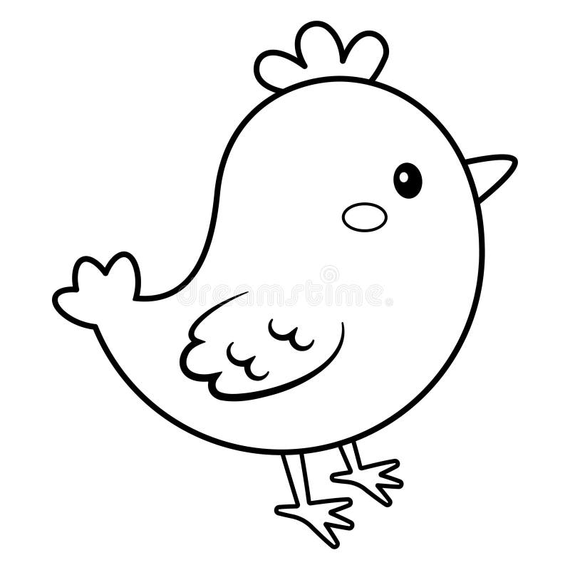 Cute Chicken. Colouring Page. Vector Template Stock Vector ...