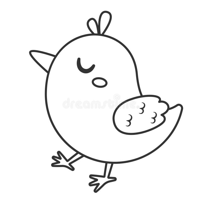 Cute Chicken. Colouring Page. Vector Template Stock Illustration ...