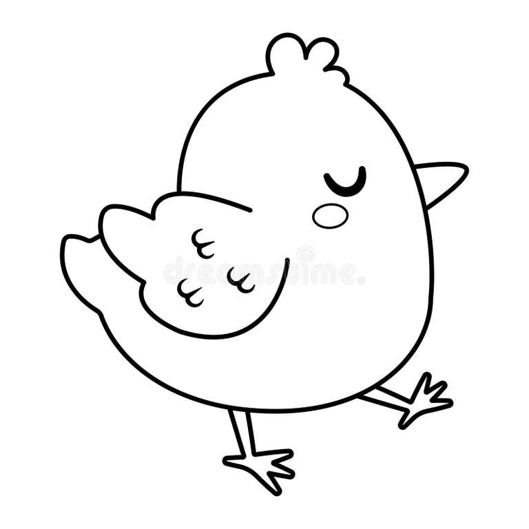 Cute Chicken. Colouring Page. Vector Template Stock Vector ...