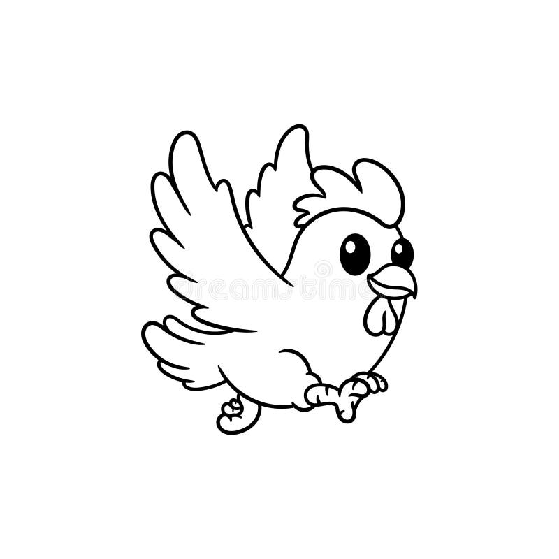Cute Chicken Flapping Wings Cartoon Stock Illustration - Illustration ...