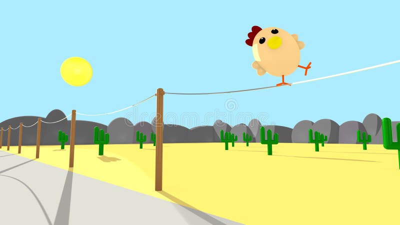 Cute Chicken is Trying To Keep the Balance Stock Illustration ...