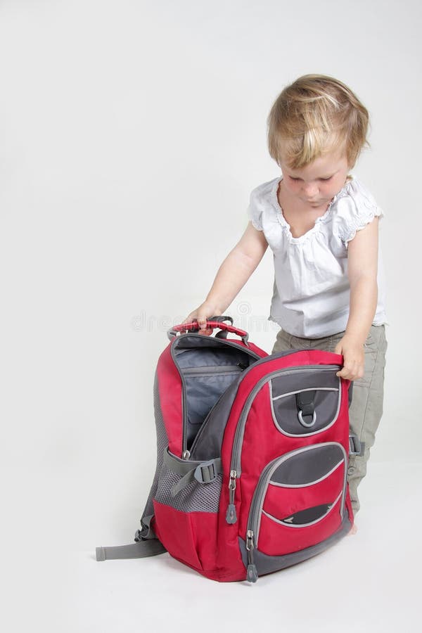 Cute child with backpack stock photo. Image of childhood - 19464190