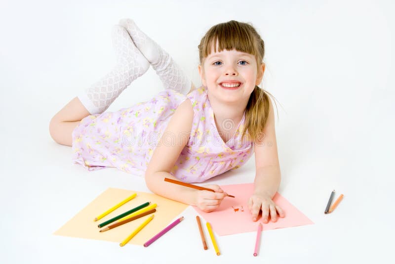 Child drawing stock image. Image of cute, lovely, leisure - 23565923