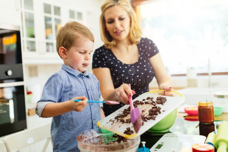 Cute Child Learning To Become a Chef Stock Photo - Image of enjoyment ...