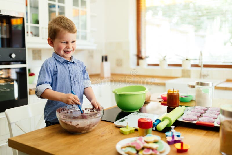 Cute Child Learning To Become a Chef Stock Image - Image of cute ...