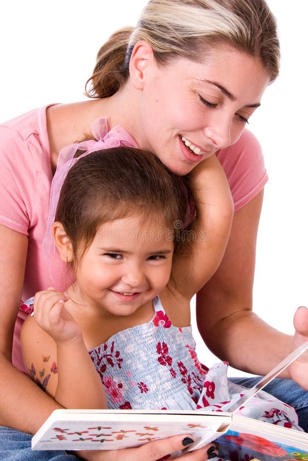 Mom teaching daughter. stock photo. Image of beauty, educate - 4092550