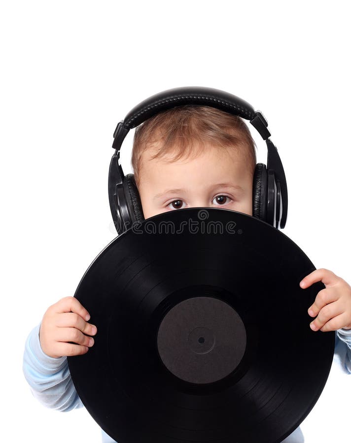 Cute baby dj in disco stock image. Image of infant, baby - 19857061