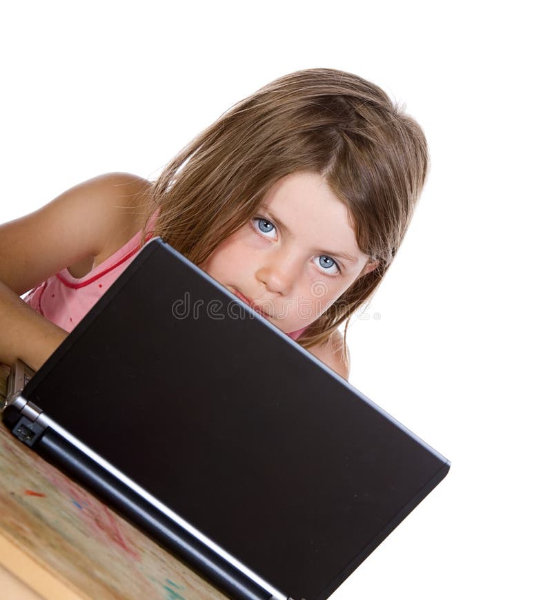 Child on computer stock photo. Image of learning, game - 7305812