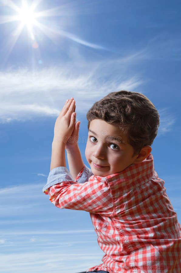 Cute child praying stock image. Image of ecstatic, cute - 50346321