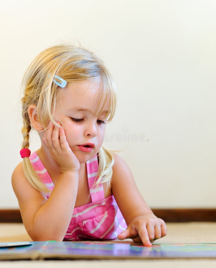 Cute child reading stock photo. Image of childhood, happiness - 18402312