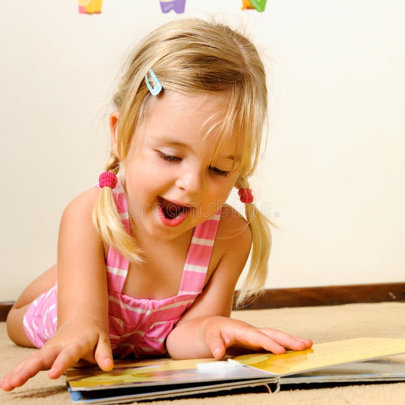 Cute child reading stock image. Image of alone, intelligent - 18402369