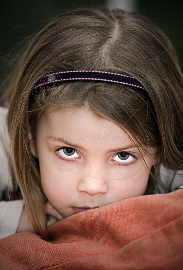Cute Child Resting Head on Cushion Stock Photo - Image of sweet ...