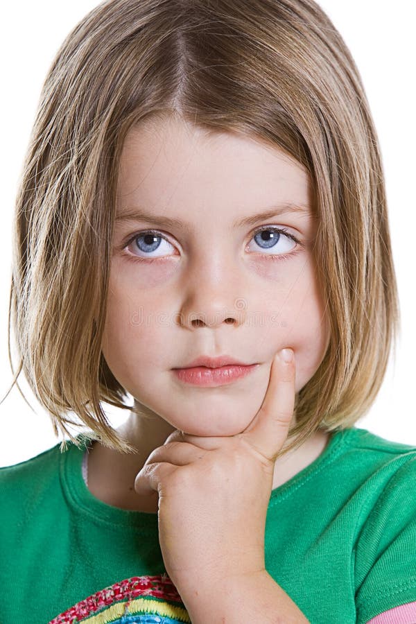 Cute Child Thinking stock photo. Image of female, dream - 6861298