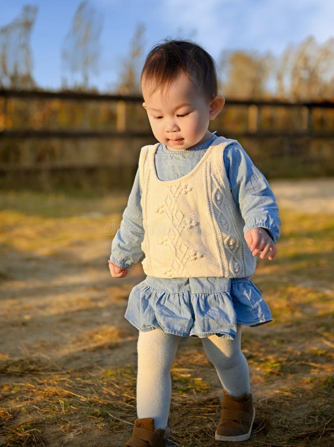 Cute Child Walking in the Park Stock Photo - Image of face, playing ...