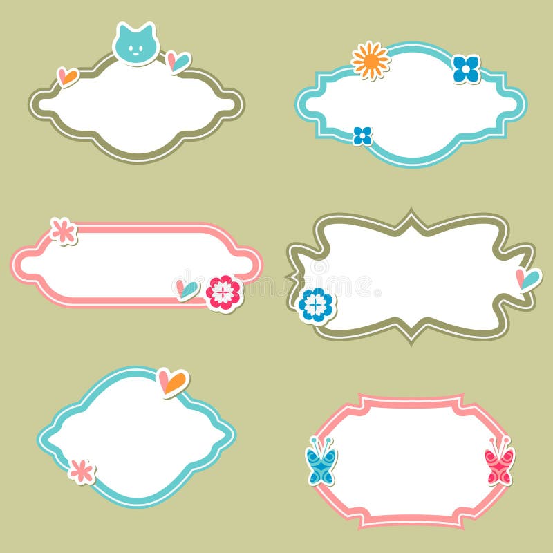 Cute childish frames stock vector. Illustration of drawing - 25423008
