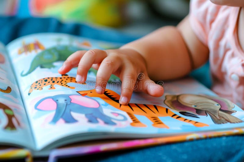 Cute Children Baby Reading Book . Education Learning Concept Stock ...