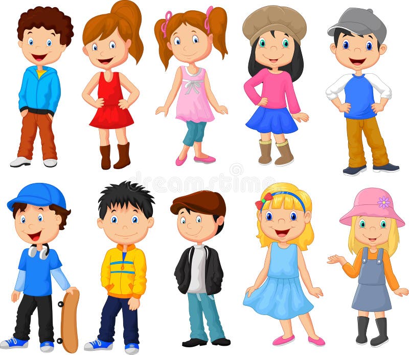 Kids Go To School, Back To School, Cute Cartoon Children, Happy ...