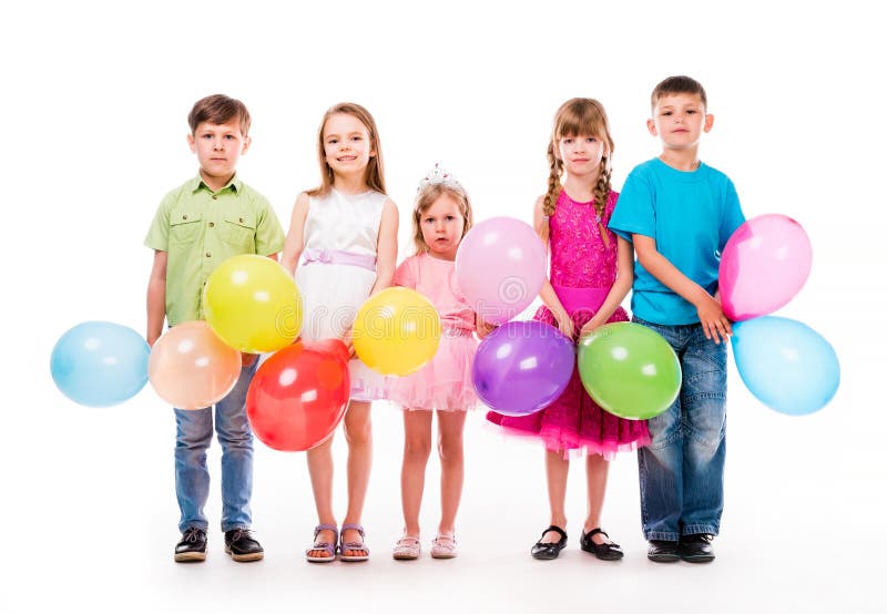 Cute Children Celebrating Birthday Stock Photo - Image of happy ...