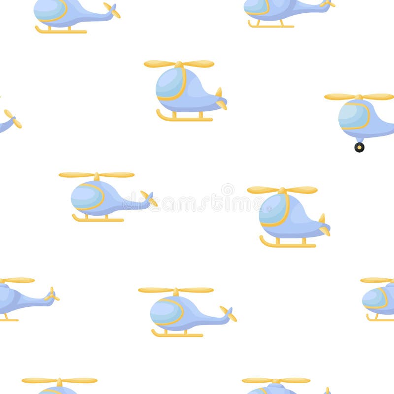Cute Children S Seamless Pattern with Blue Hellicopters. Creative Kids ...