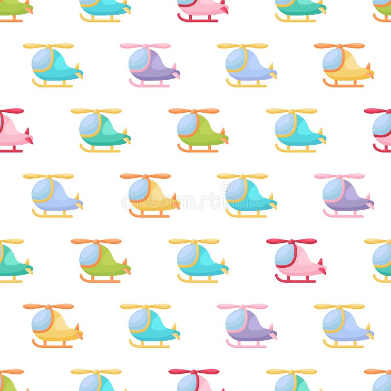 Cute Children S Seamless Pattern with Hellicopters. Creative Kids ...