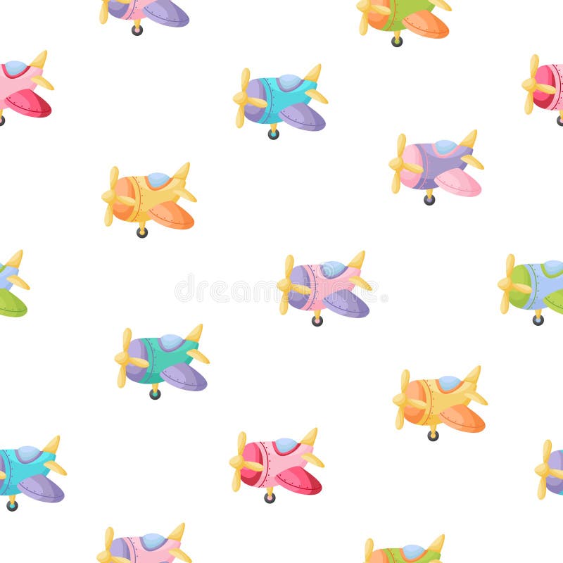 Cute Children S Seamless Pattern with Planes. Creative Kids Texture for ...