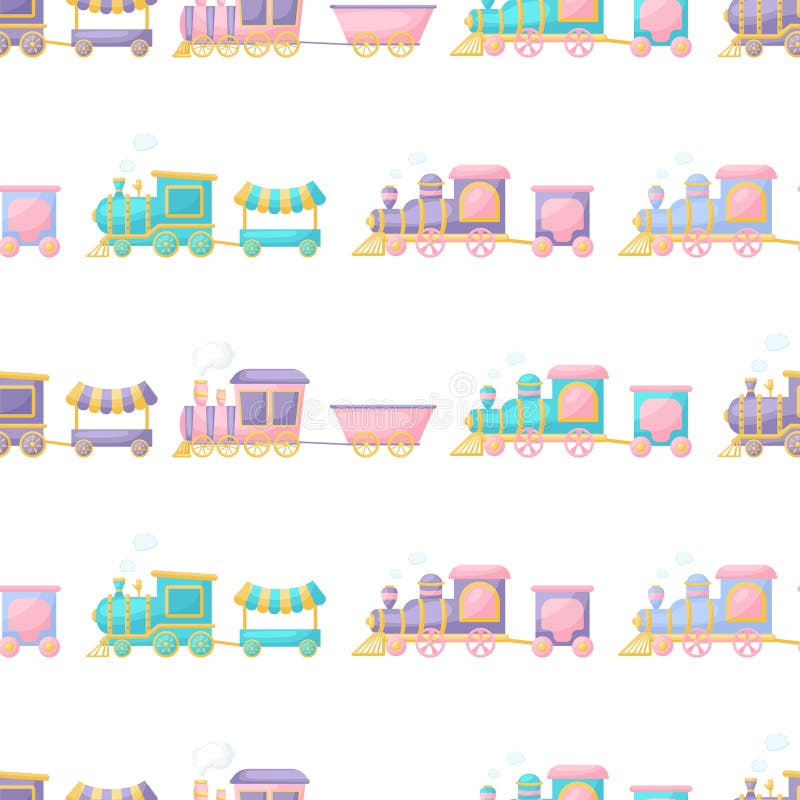 Cute Children S Seamless Pattern with Trains. Creative Kids Texture for ...