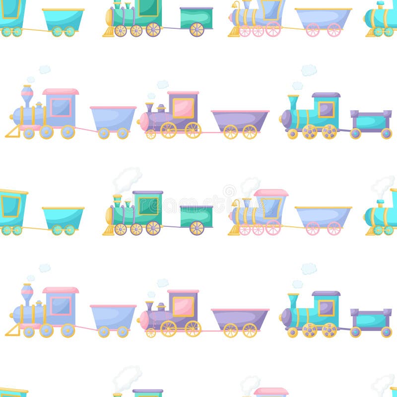 Cute Children S Seamless Pattern with Trains. Creative Kids Texture for ...
