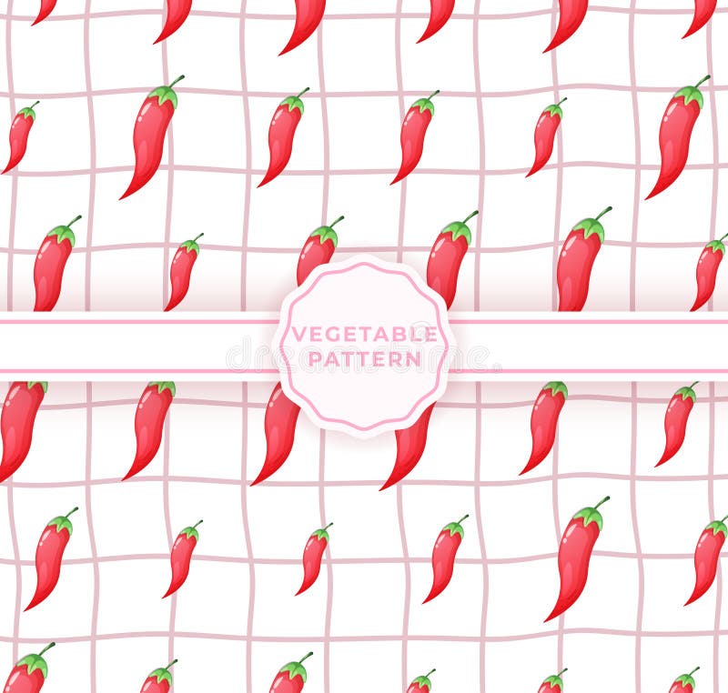 Cute Chili Seamless Pattern. Cute Vegetable Pattern Premium Vector Stock Vector - Illustration ...