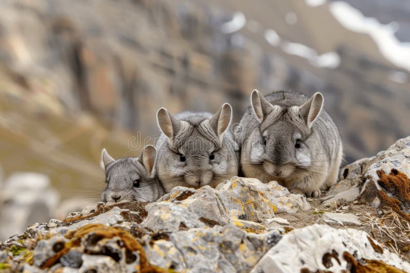 Cute Chinchilla Sunning Itself on a Mountain . AI Generated Stock Image ...