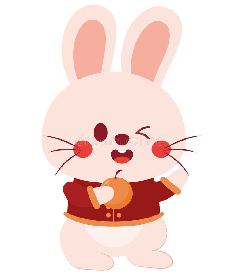 Cute chinese bunny stock vector. Illustration of chinese - 263628558