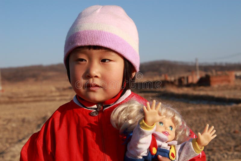 Cute Chinese Girl in Winter Stock Image - Image of face, little: 7333463