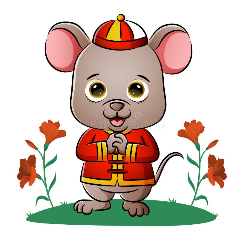 The Cute Mouse is Praying on the Yenpao Jar Stock Vector - Illustration ...
