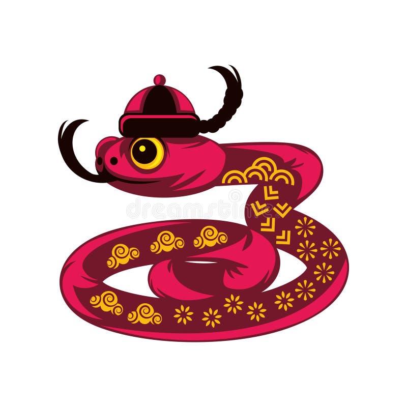 Cute Chinese New Year Snake Stock Vector - Illustration of culture ...