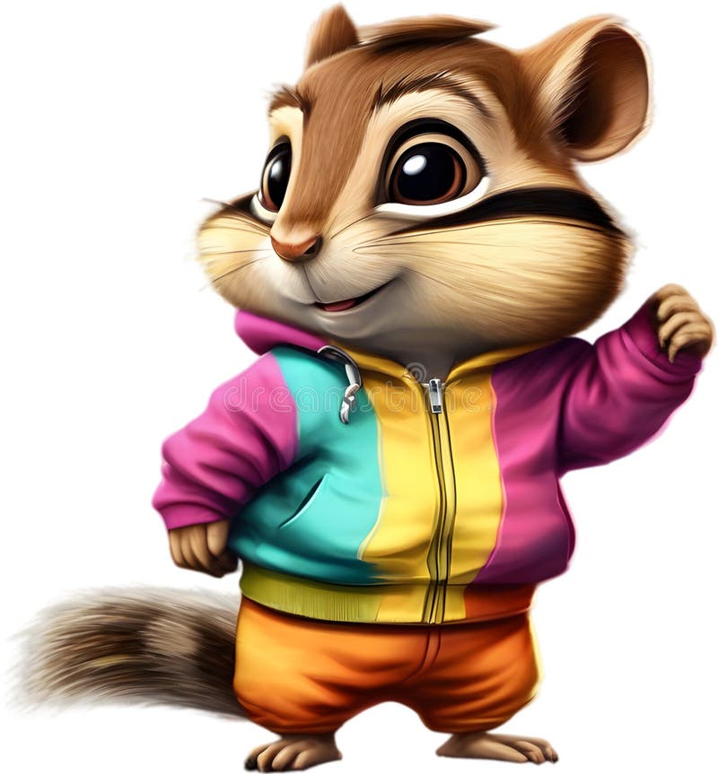 A Cute Chipmunk in a Colorful Tracksuit. Stock Image - Illustration of ...