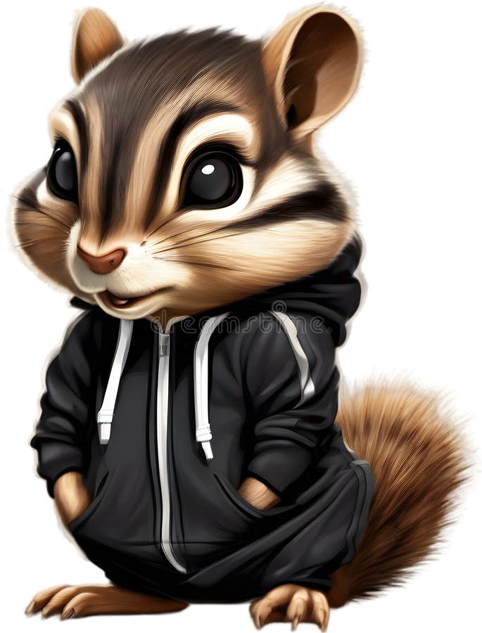 A Cute Chipmunk in a Colorful Tracksuit. Stock Image - Illustration of ...
